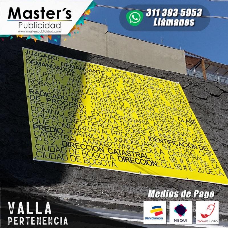 Valla de Pertenencia Resistente a la Intemperie - $75.000 x m²